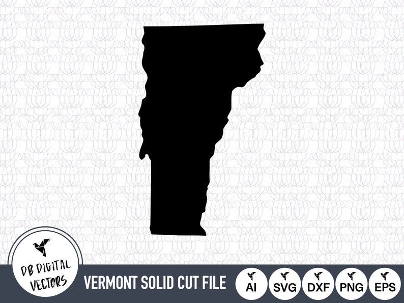 Vermont Map SVG: Vector Cut Files for Cricut & Silhouette (digital ...