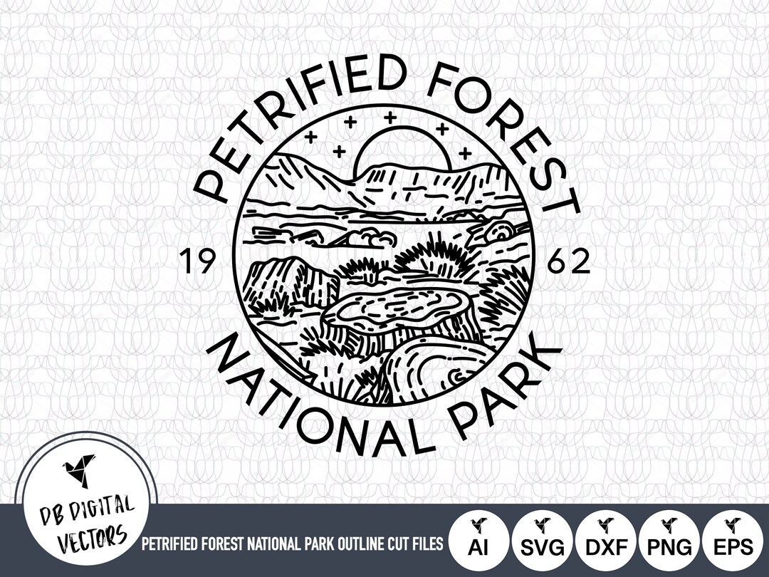 Petrified Forest National Park Outline SVG Files | Petrified Forest ...