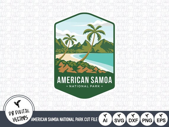 American Samoa National Park Outline SVG Files American - Etsy