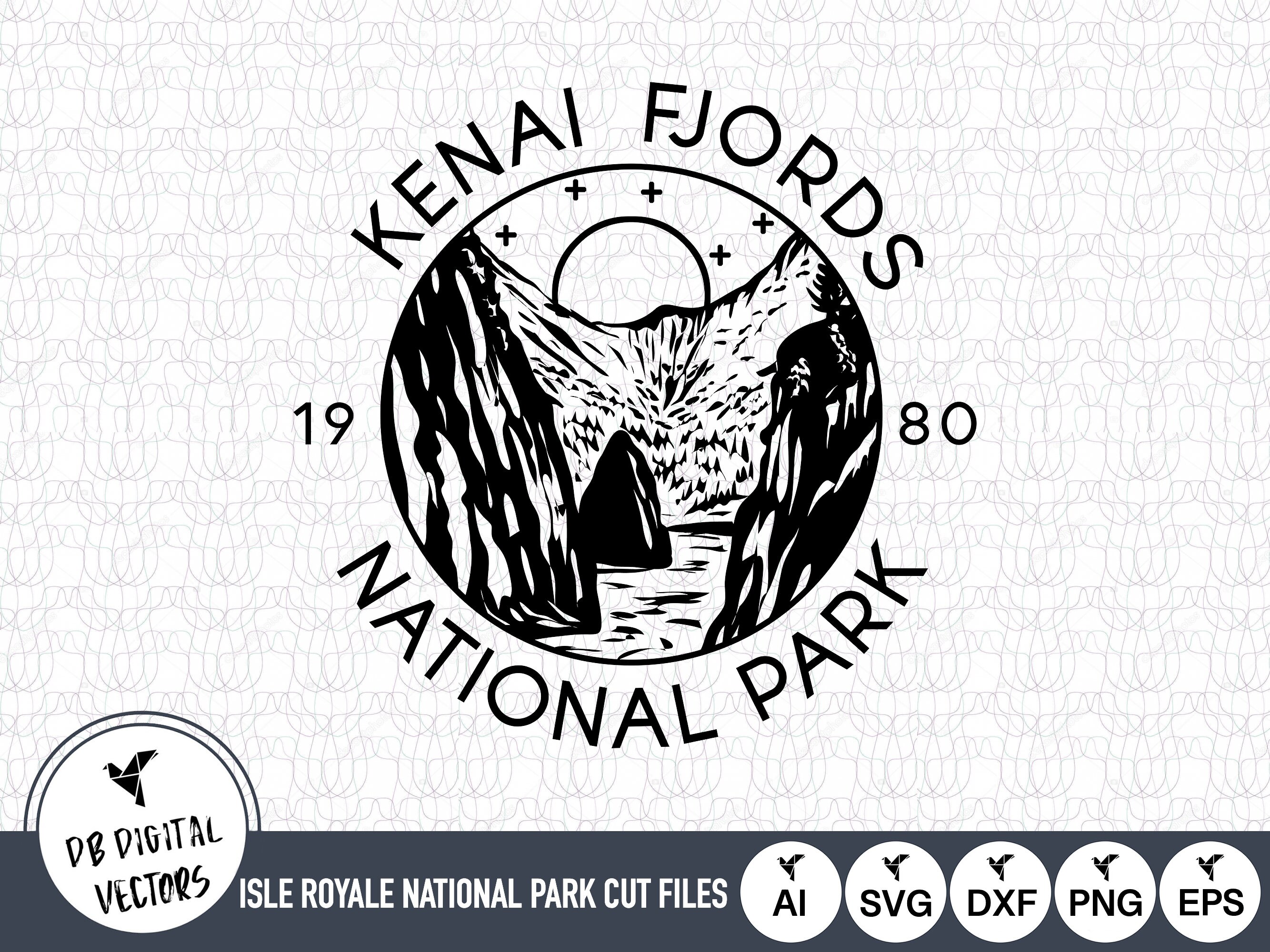 Kenai Fjords National Park Outline SVG Files Kenai Fjords - Etsy