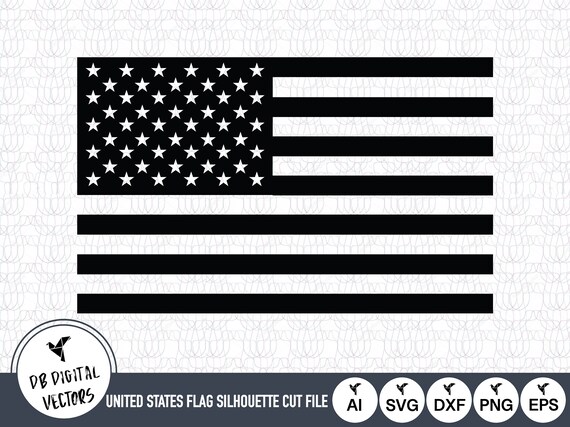 American Flag Silhouette SVG Files American Flag Cut Files - Etsy