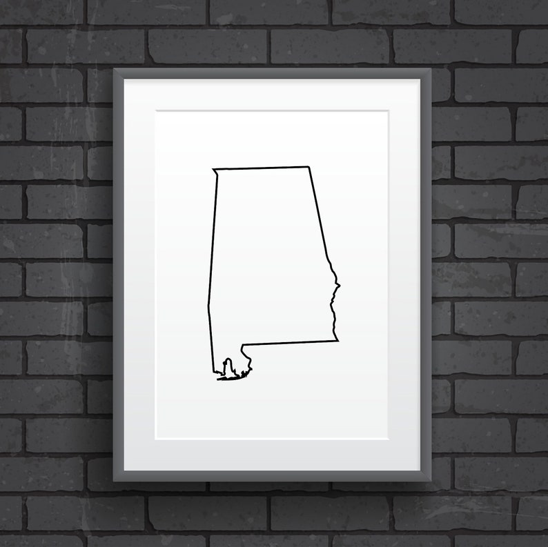 Alabama Outline SVG Files Alabama Cut Files United States - Etsy