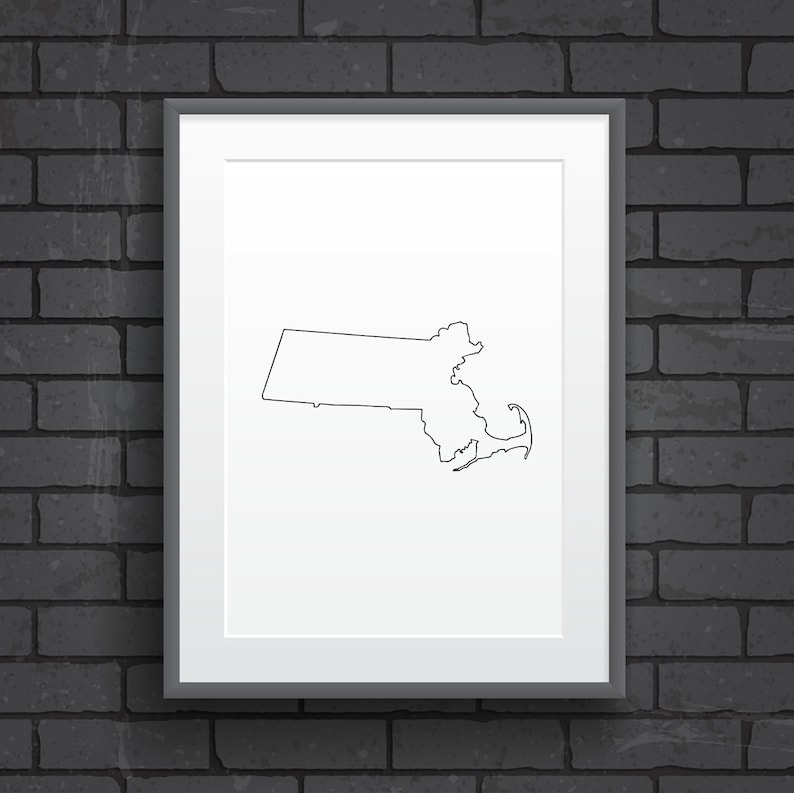 Massachusetts Outline SVG Files Massachusetts Cut Files | Etsy