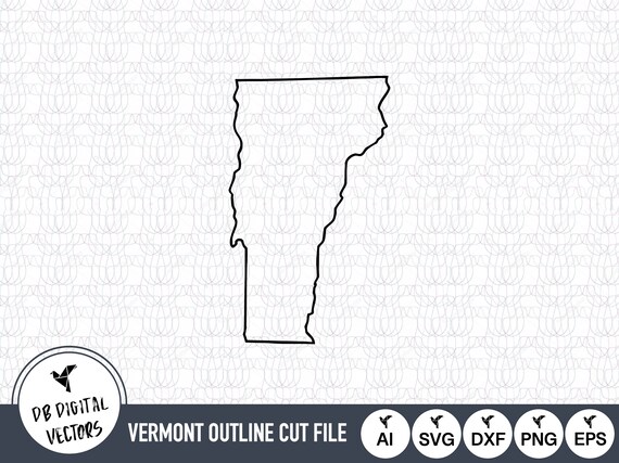Vermont Outline SVG Files Vermont Cut Files United States | Etsy