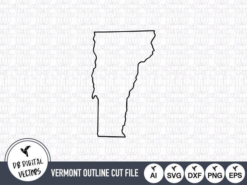 Vermont Outline SVG Files Vermont Cut Files United States | Etsy
