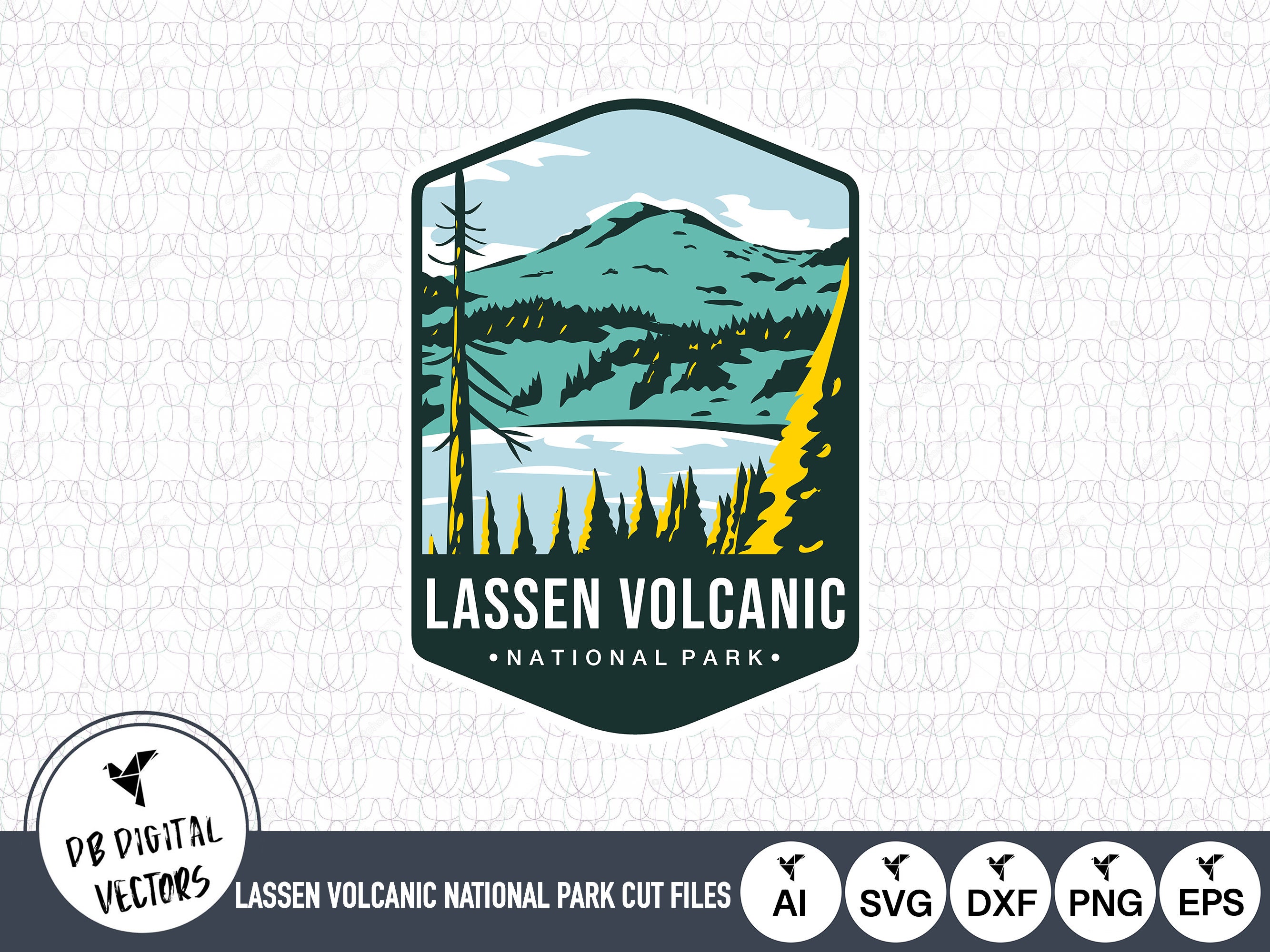 Lassen Volcanic National Park Emblem SVG Files Lassen - Etsy