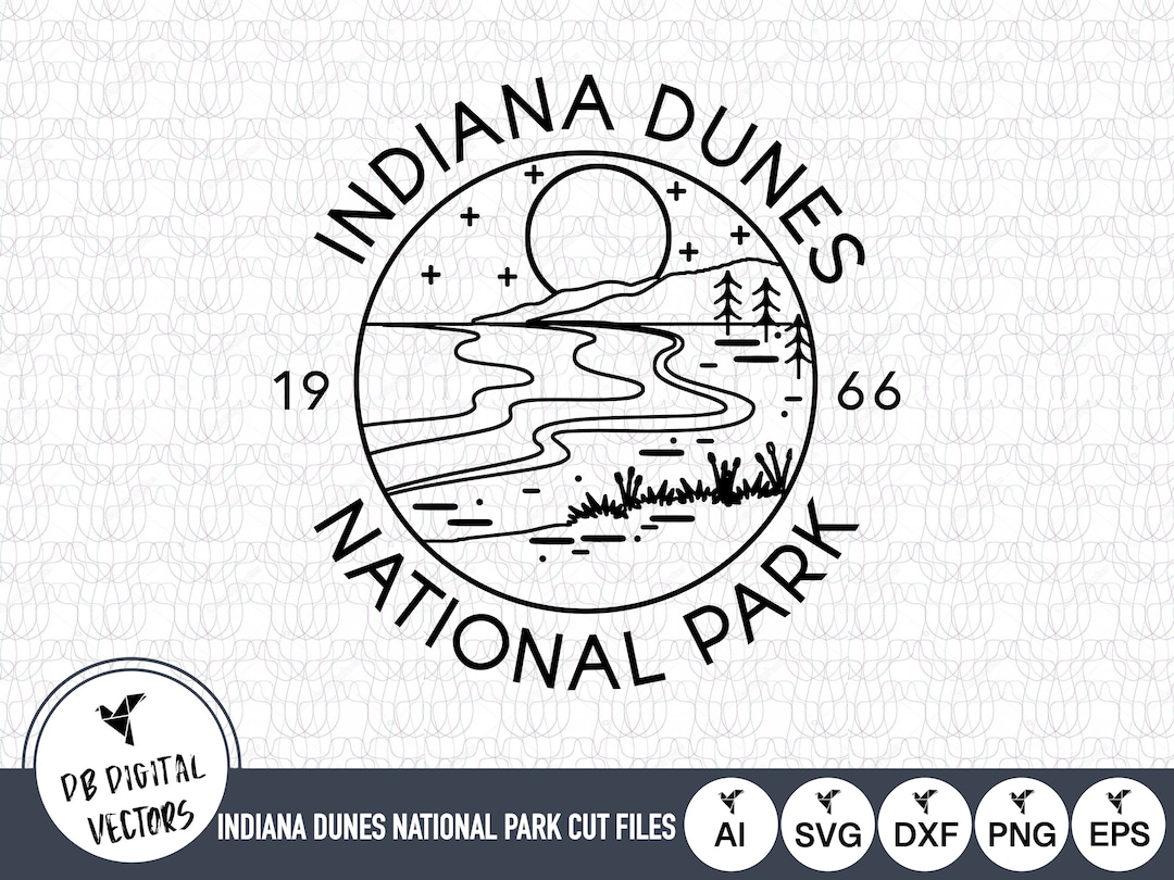 Indiana Dunes National Park Outline SVG Files | Indiana Dunes National ...