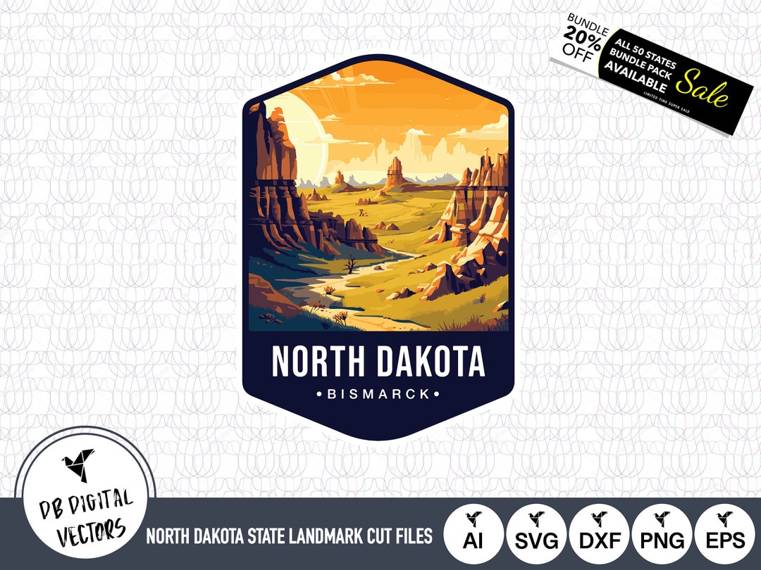 North Dakota Badlands SVG: Bismarck Landmark Cut Files - Etsy