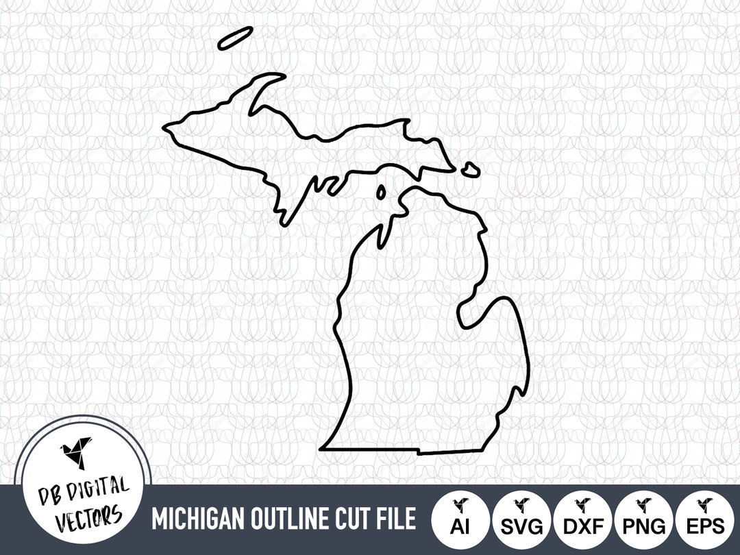 Michigan Outline SVG: Vector Cut Files (digital Download) - Etsy