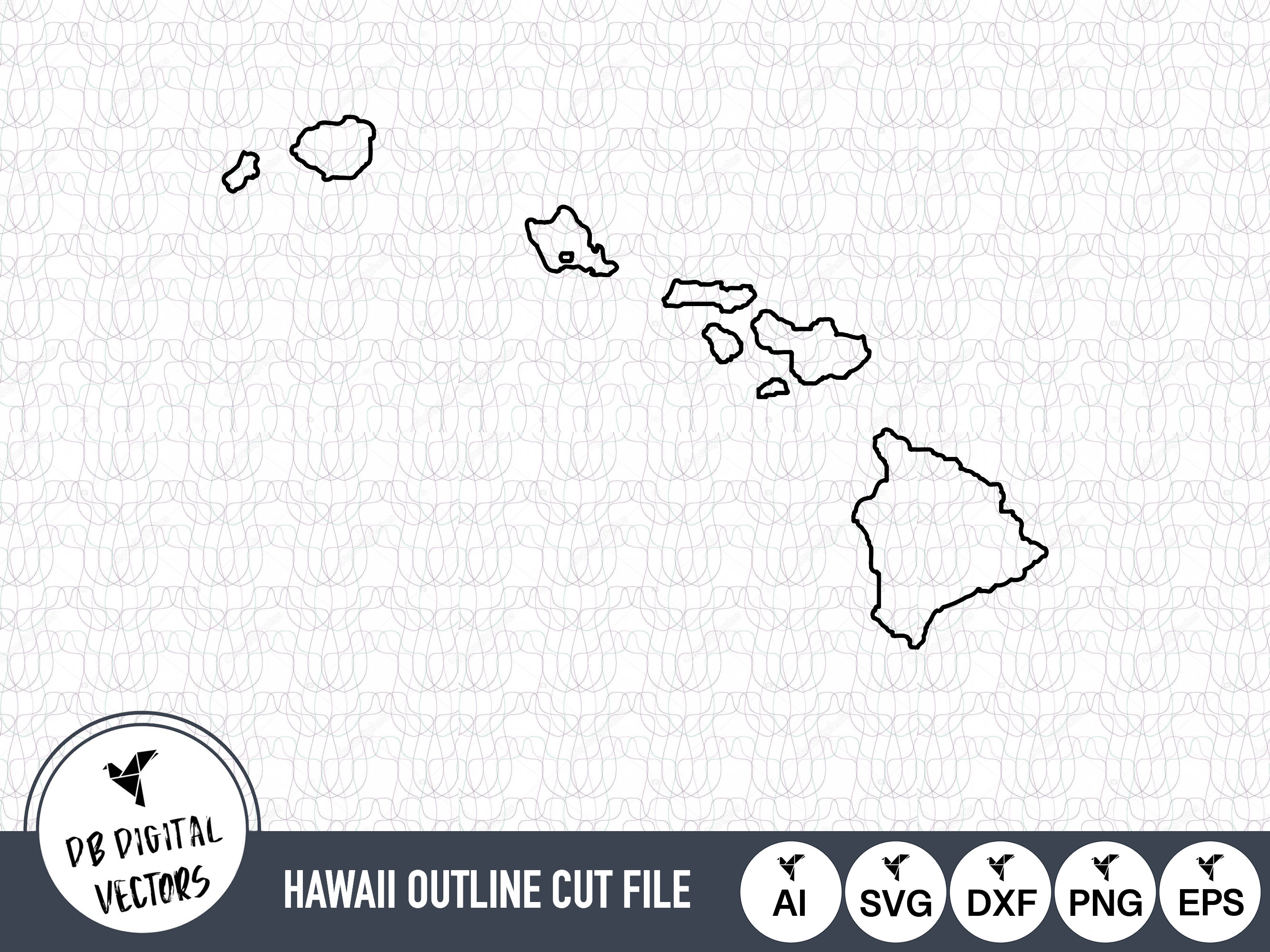 Hawaii Outline SVG Files Hawaii Cut Files United States of - Etsy