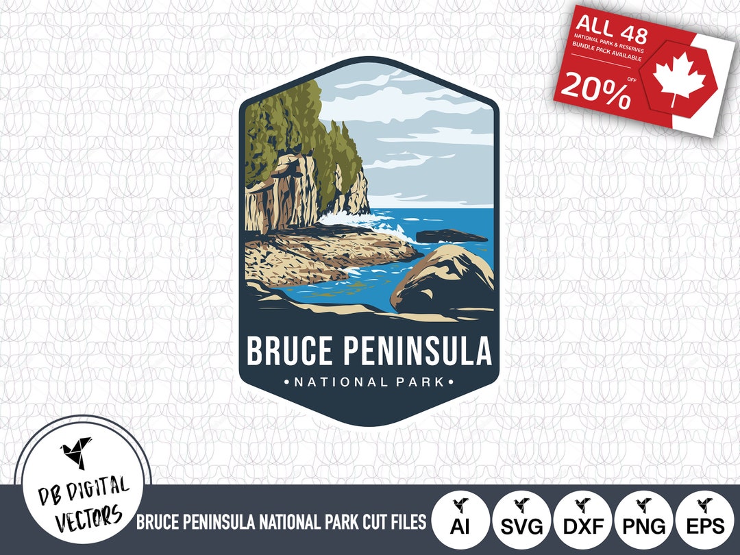 Bruce Peninsula National Park Outline SVG Files: Canada Vector (digital ...