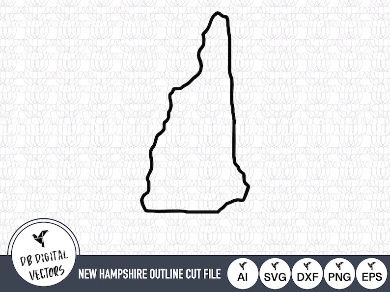 New Hampshire Outline SVG Files New Hampshire Cut Files | Etsy