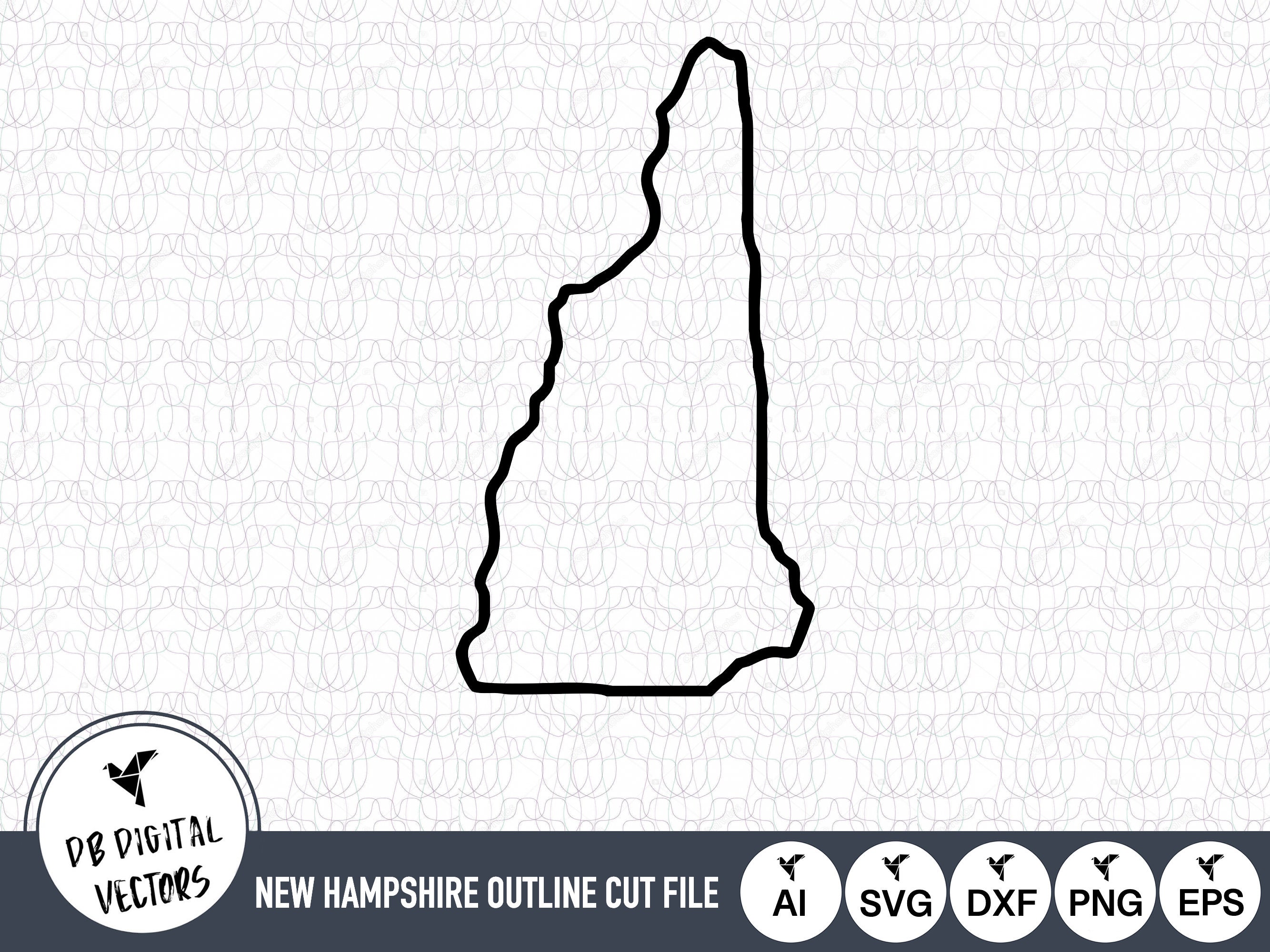 New Hampshire Outline SVG Files New Hampshire Cut Files - Etsy