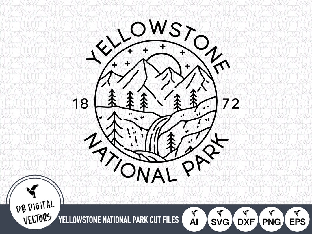 Yellowstone National Park Outline SVG Cut Files (digital Download) - Etsy