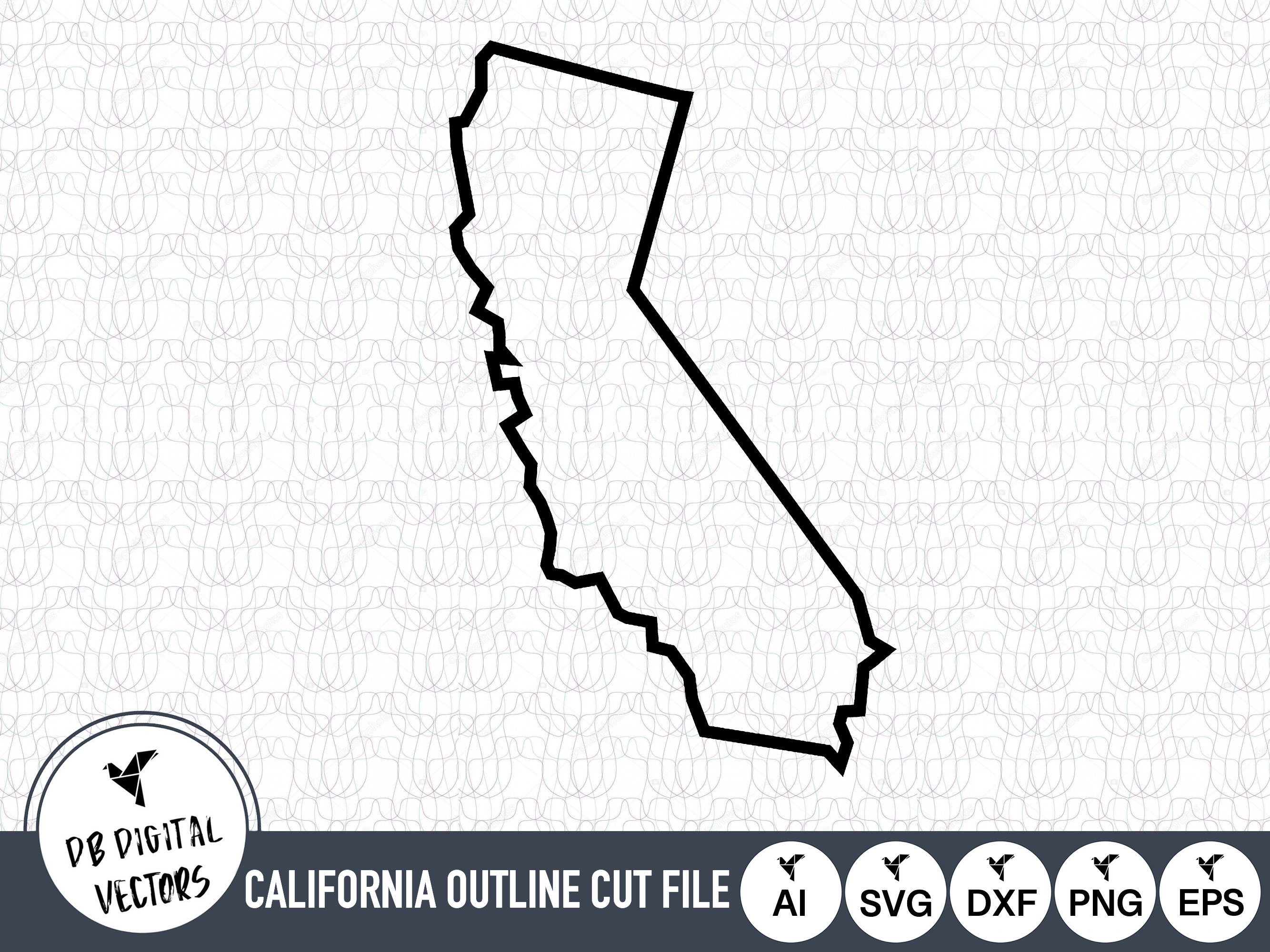 California Outline SVG Files California Cut Files United - Etsy