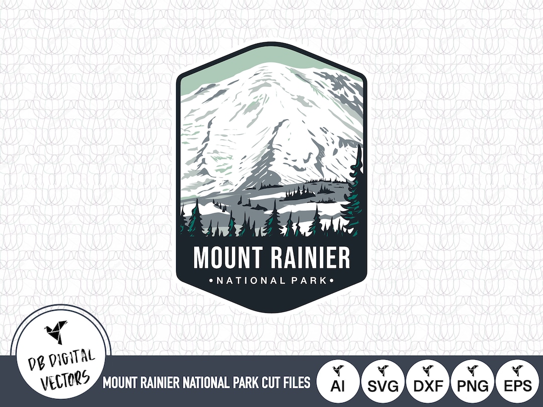 Mount Rainier National Park Emblem SVG Files | Mount Rainier National ...