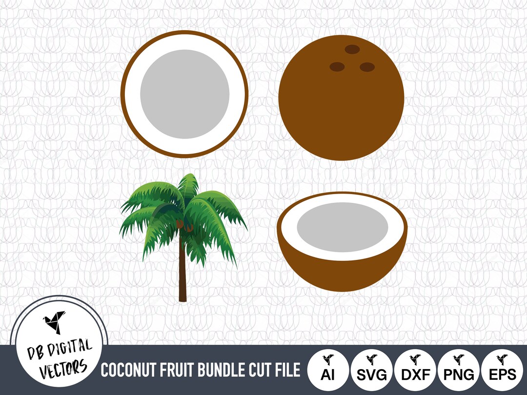 Coconut Slice Bundle SVG Files | Coconut Fruit SVG Cut Files | Coconut ...
