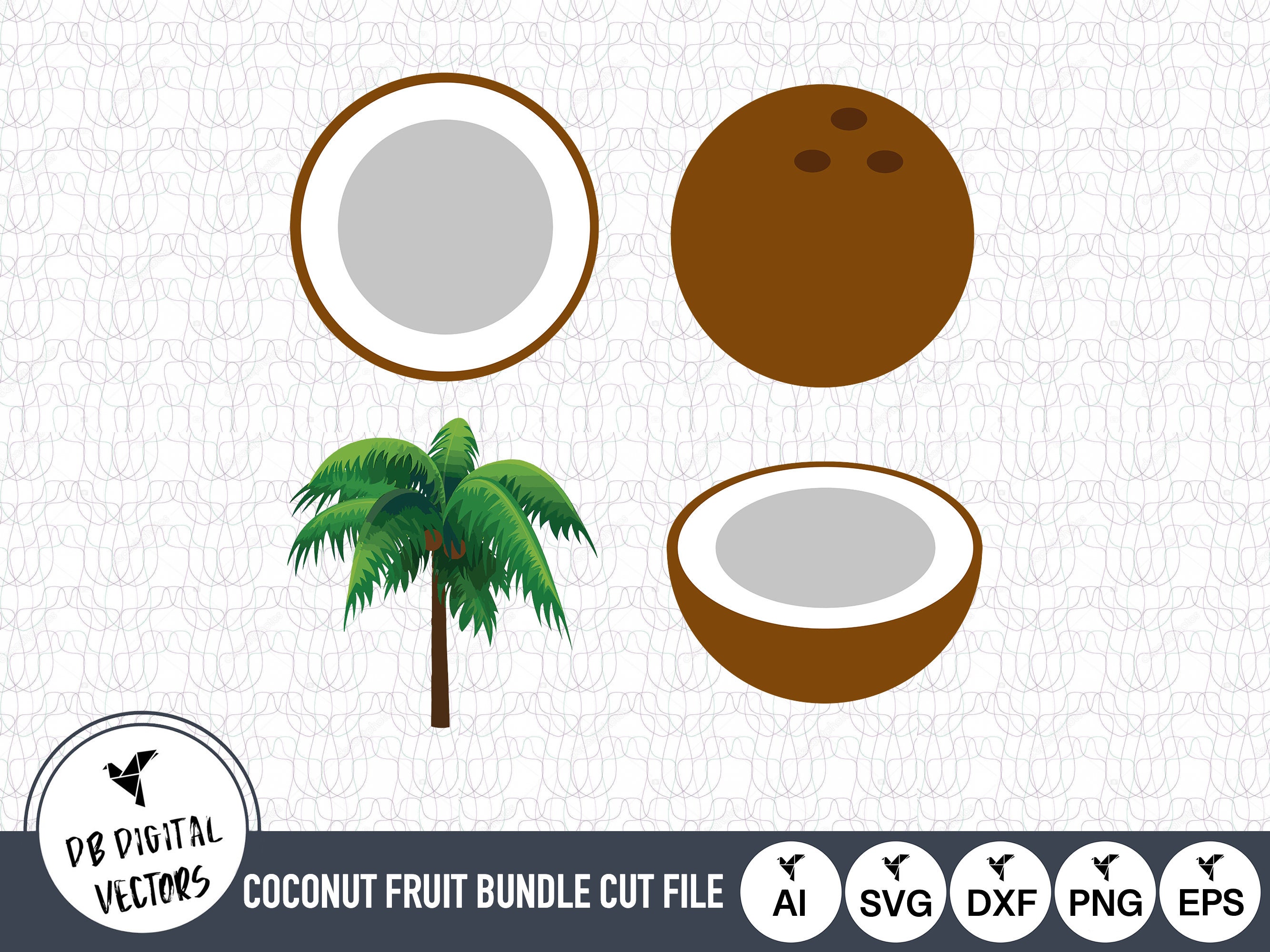 Coconut Slice SVG Bundle: Fruit Cut Files (digital Download) - Etsy
