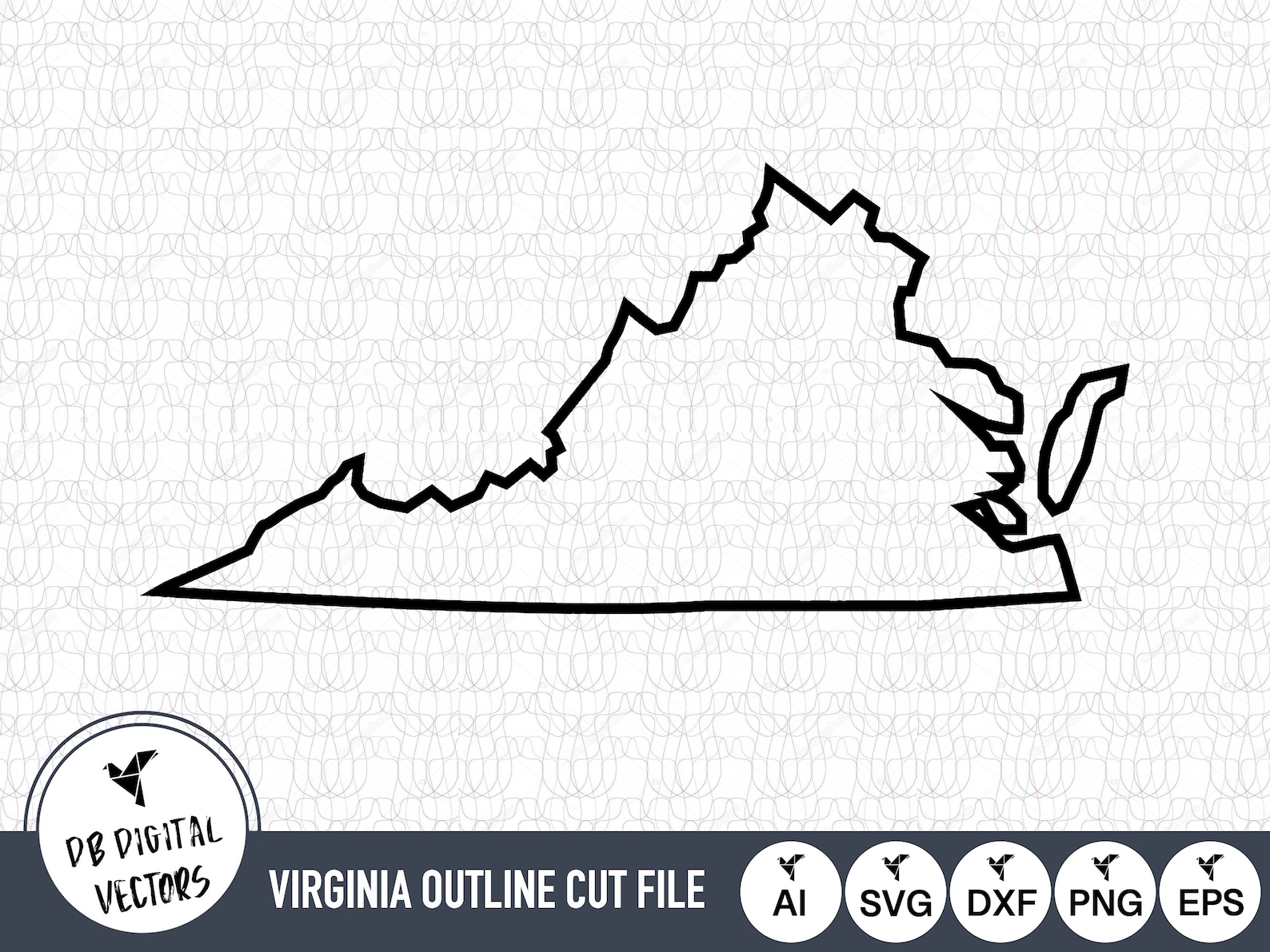 Virginia Outline SVG Files Virginia Cut Files United - Etsy