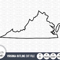 Virginia Outline SVG Files, Virginia Cut Files, United States of ...