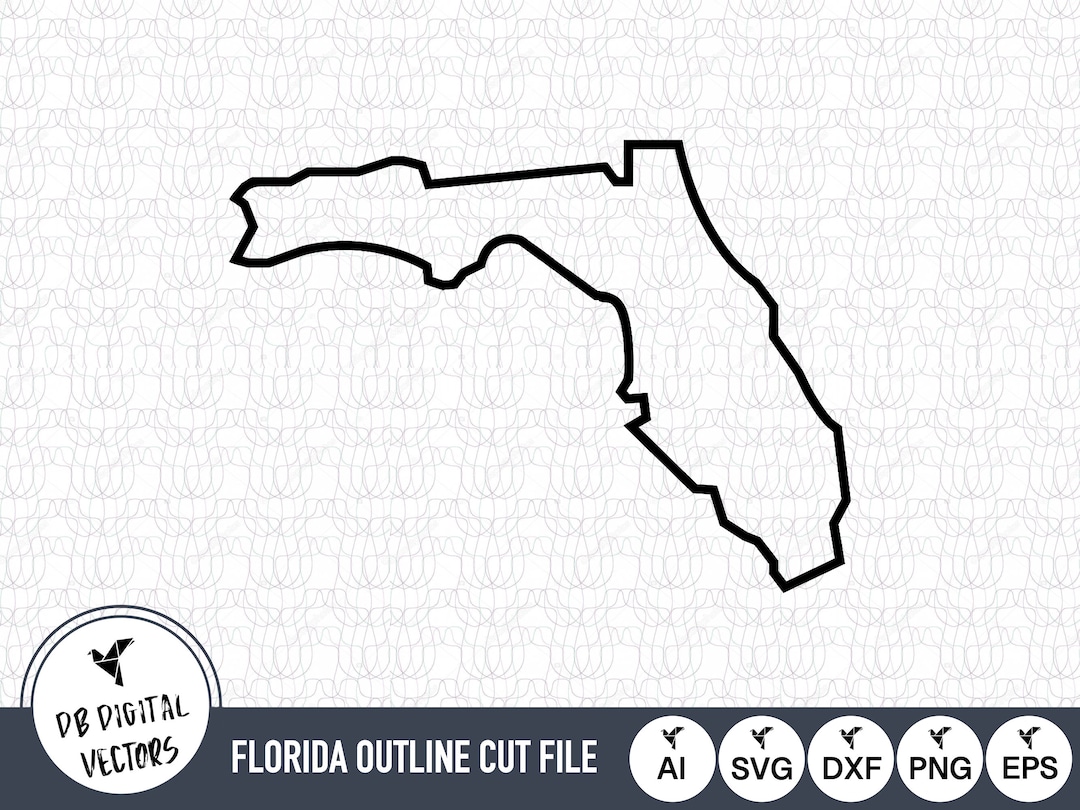 Florida Outline SVG: Vector Cut Files (digital Download) - Etsy
