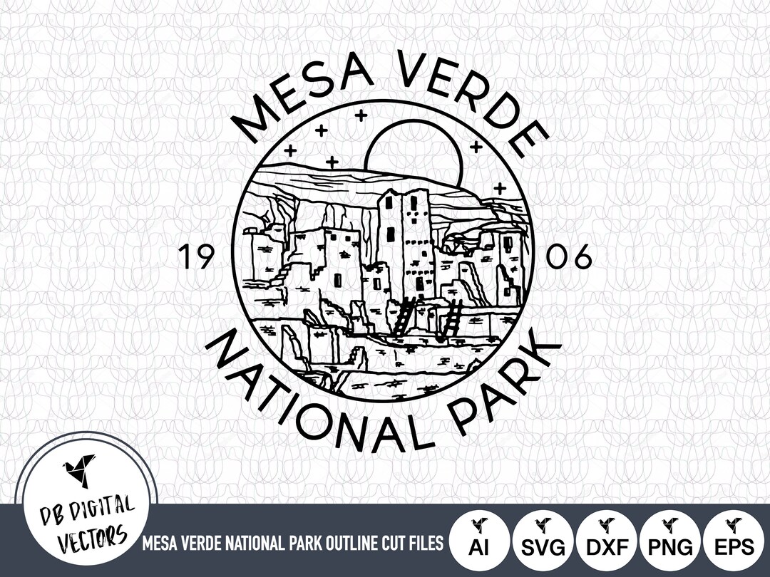 Mesa Verde National Park Outline SVG Files | Mesa Verde National Park ...