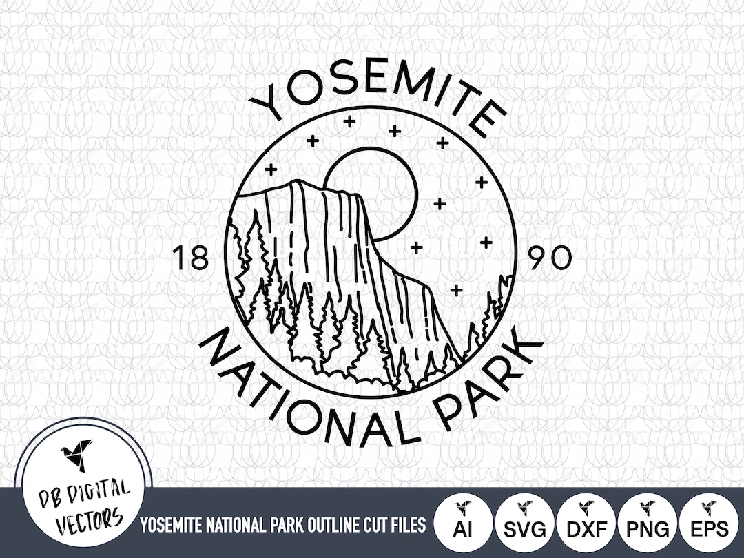 Yosemite National Park Outline SVG Files Yosemite National Park Cut ...