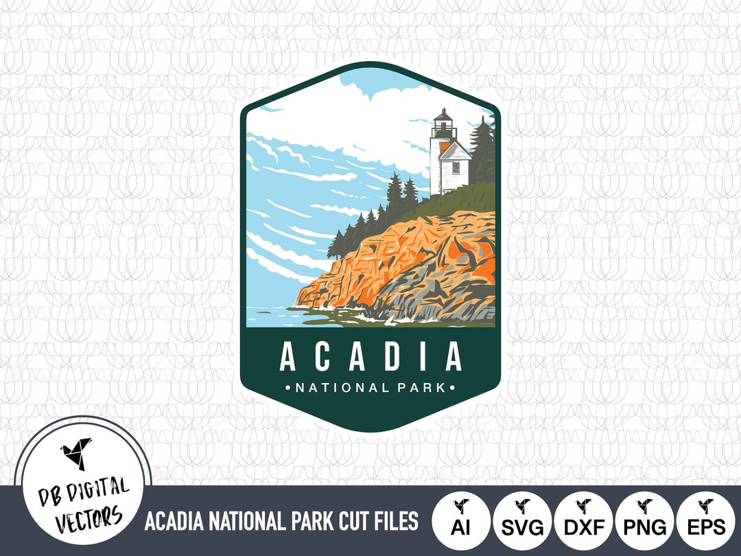 Acadia National Park Outline SVG Files | Acadia National Park Cut Files ...