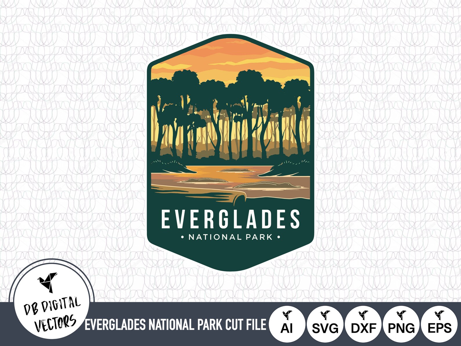 Everglades National Park Outline SVG Files Everglades - Etsy