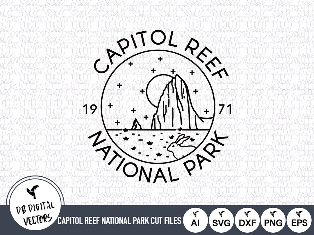 Capitol Reef National Park Outline SVG Cut Files - Etsy