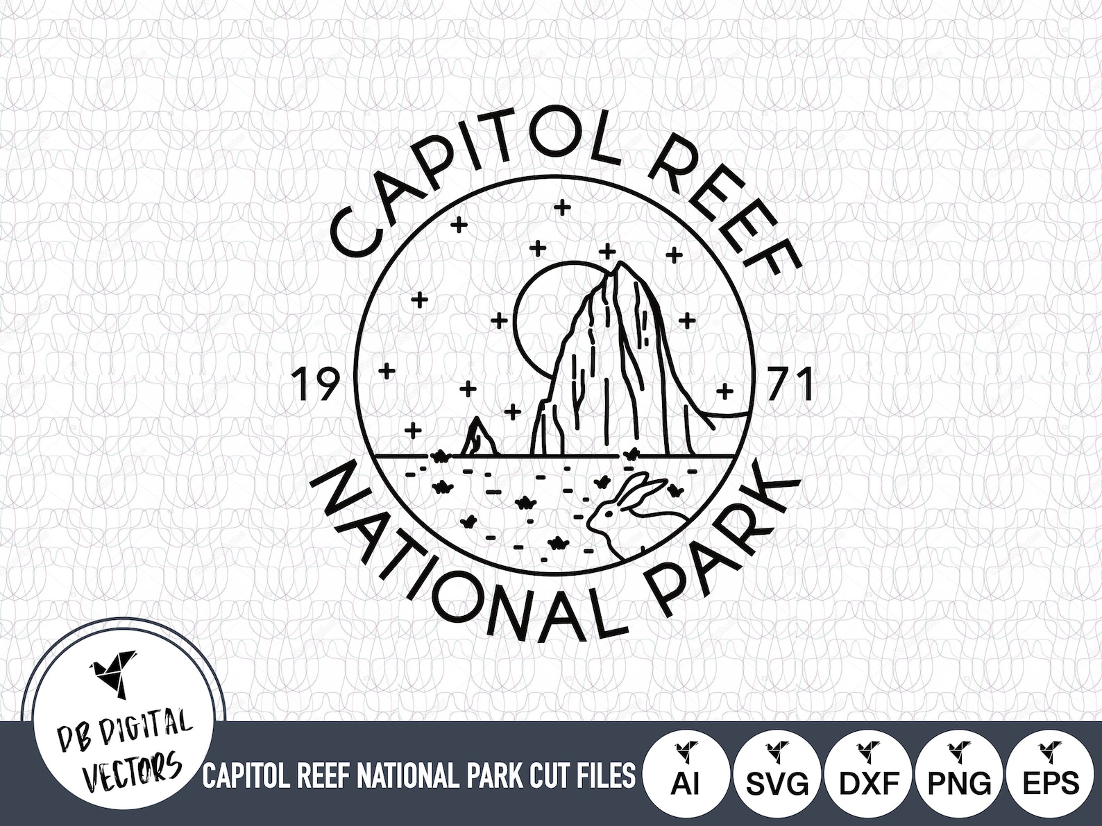 Capitol Reef National Park Outline SVG Files Capitol Reef - Etsy