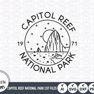 Capitol Reef National Park Outline SVG Cut Files - Etsy