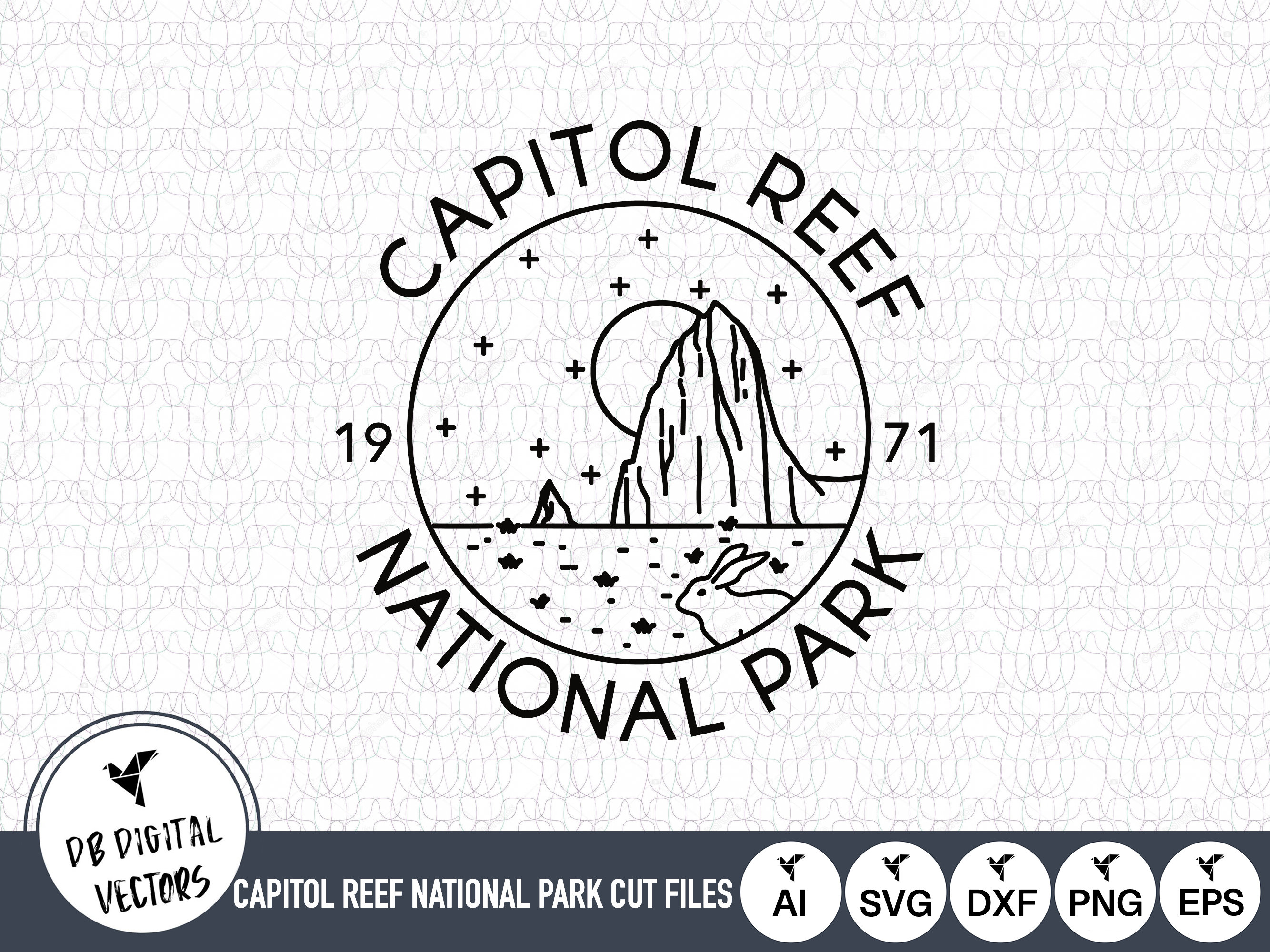 Capitol Reef National Park Outline SVG Cut Files - Etsy