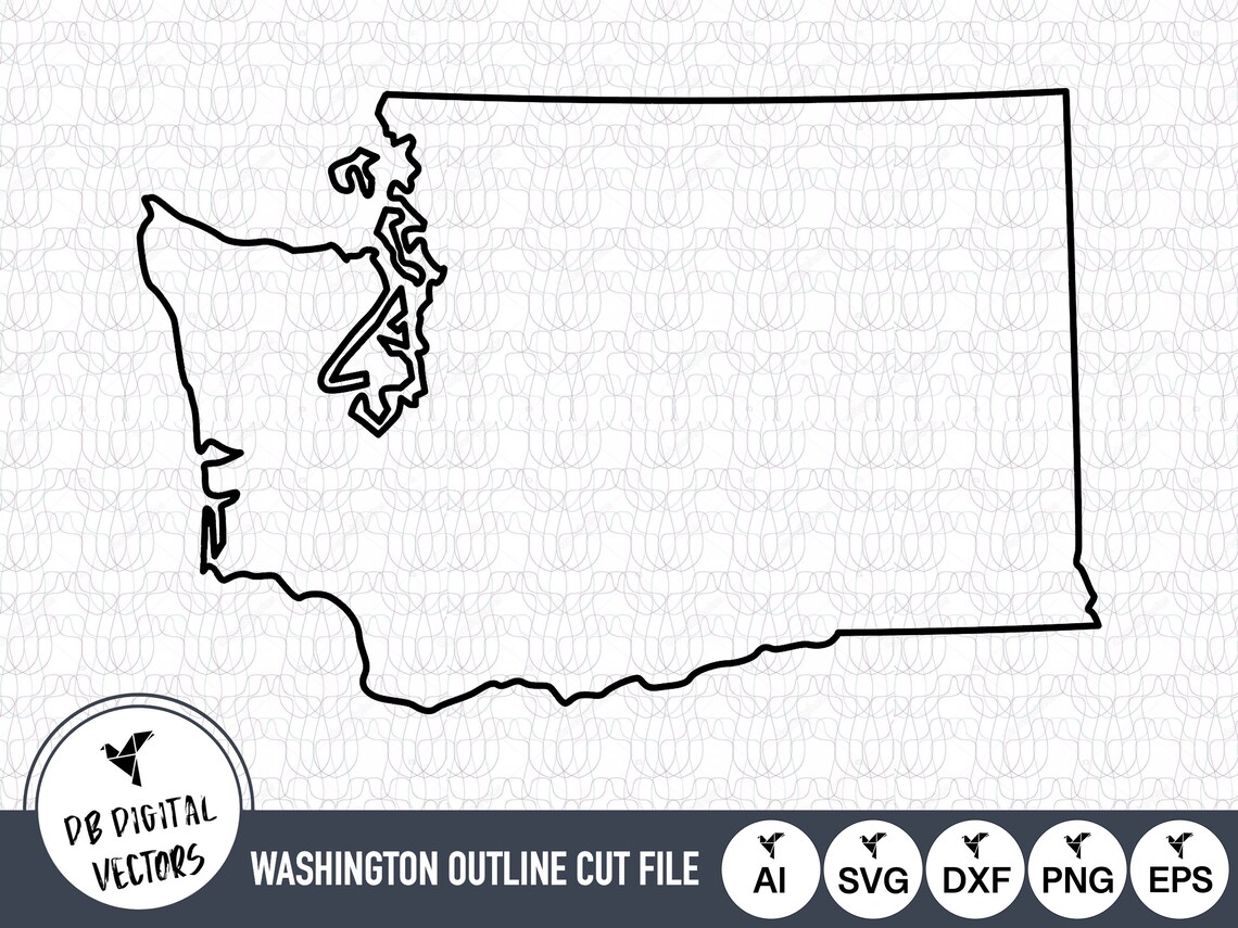 Washington Outline SVG Files Washington Cut Files United - Etsy