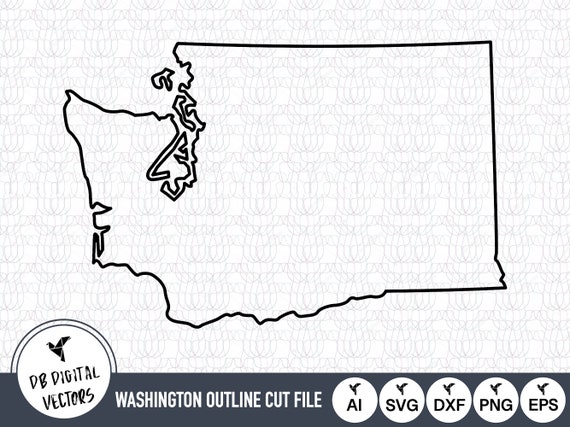 Washington Outline SVG Files Washington Cut Files United - Etsy