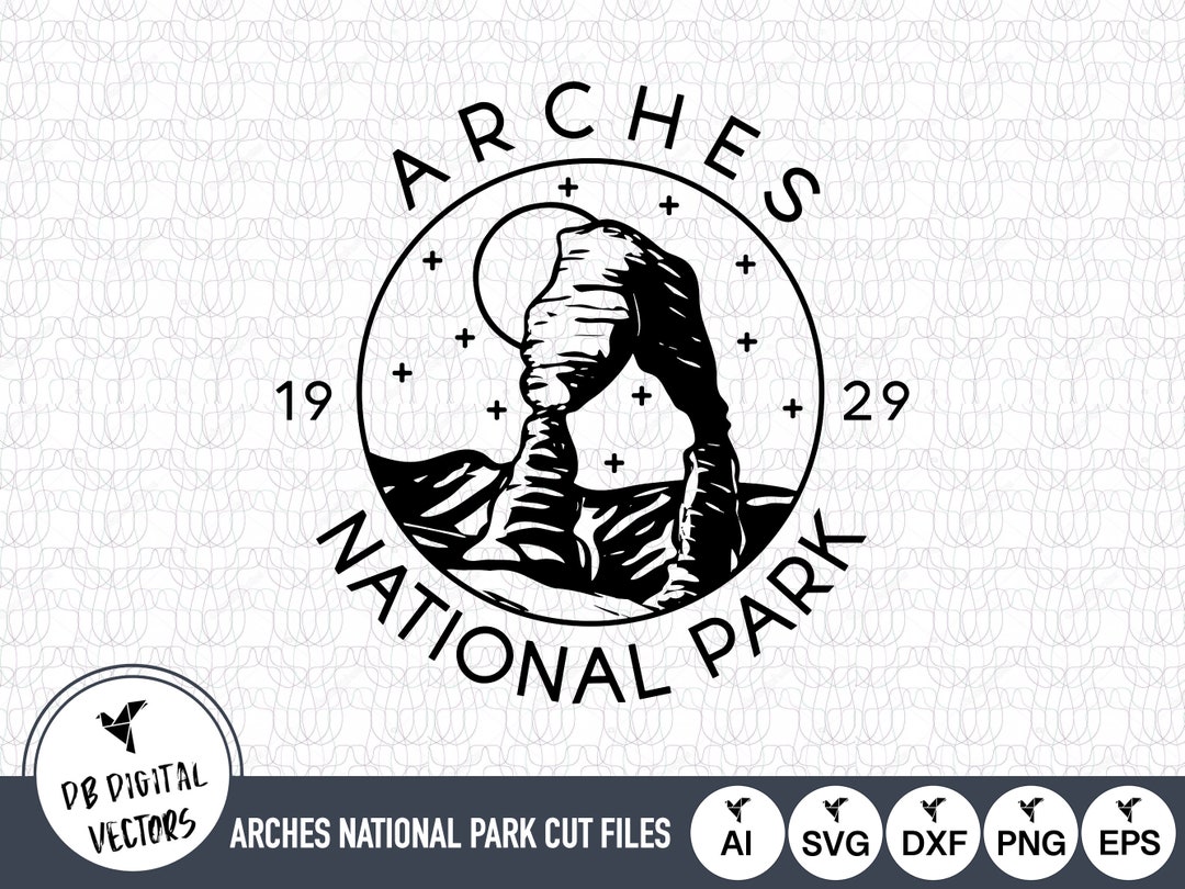 Arches National Park Outline SVG Files | Arches National Park Cut Files ...