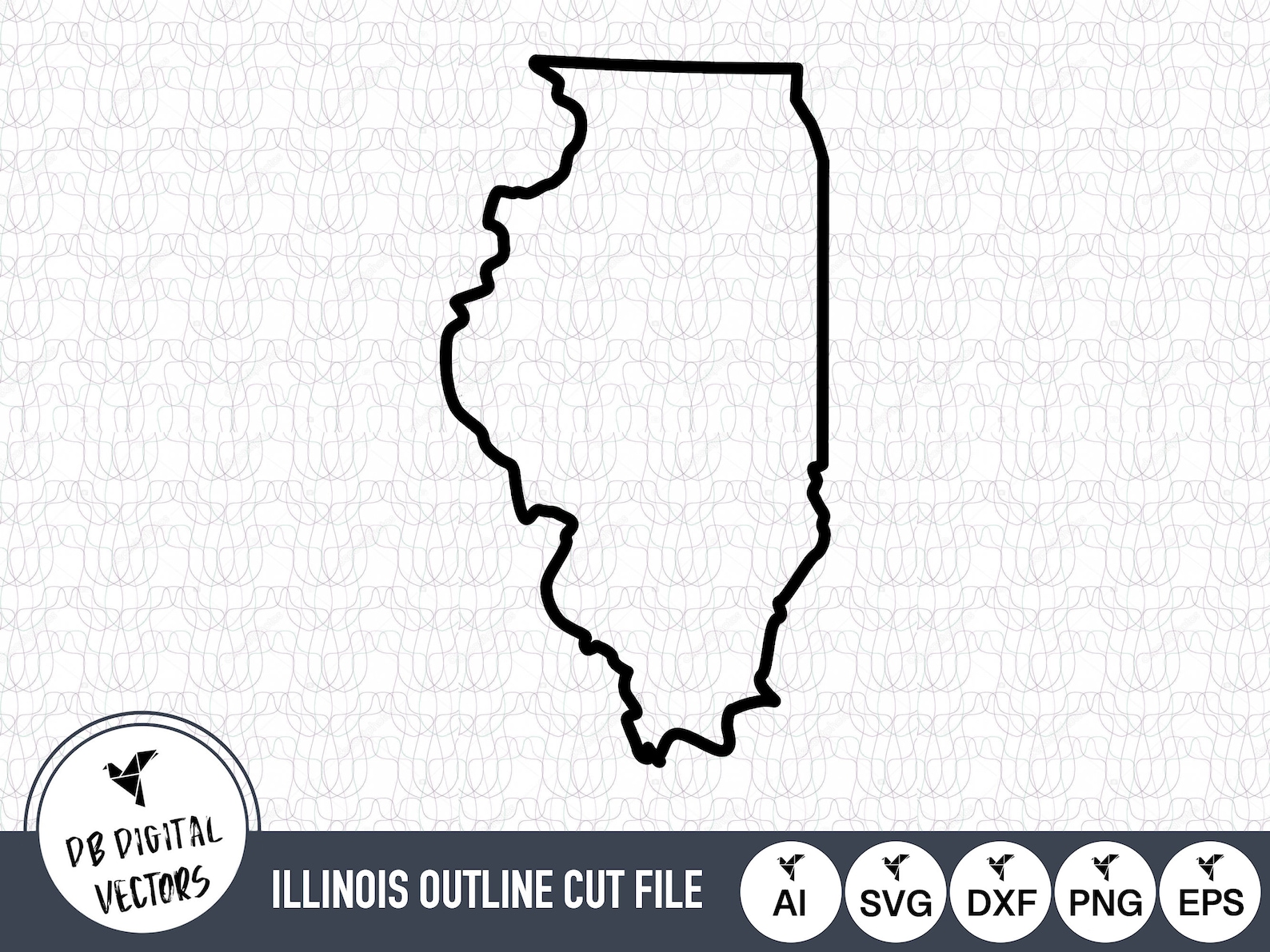 Illinois Outline SVG Files Illinois Cut Files United - Etsy