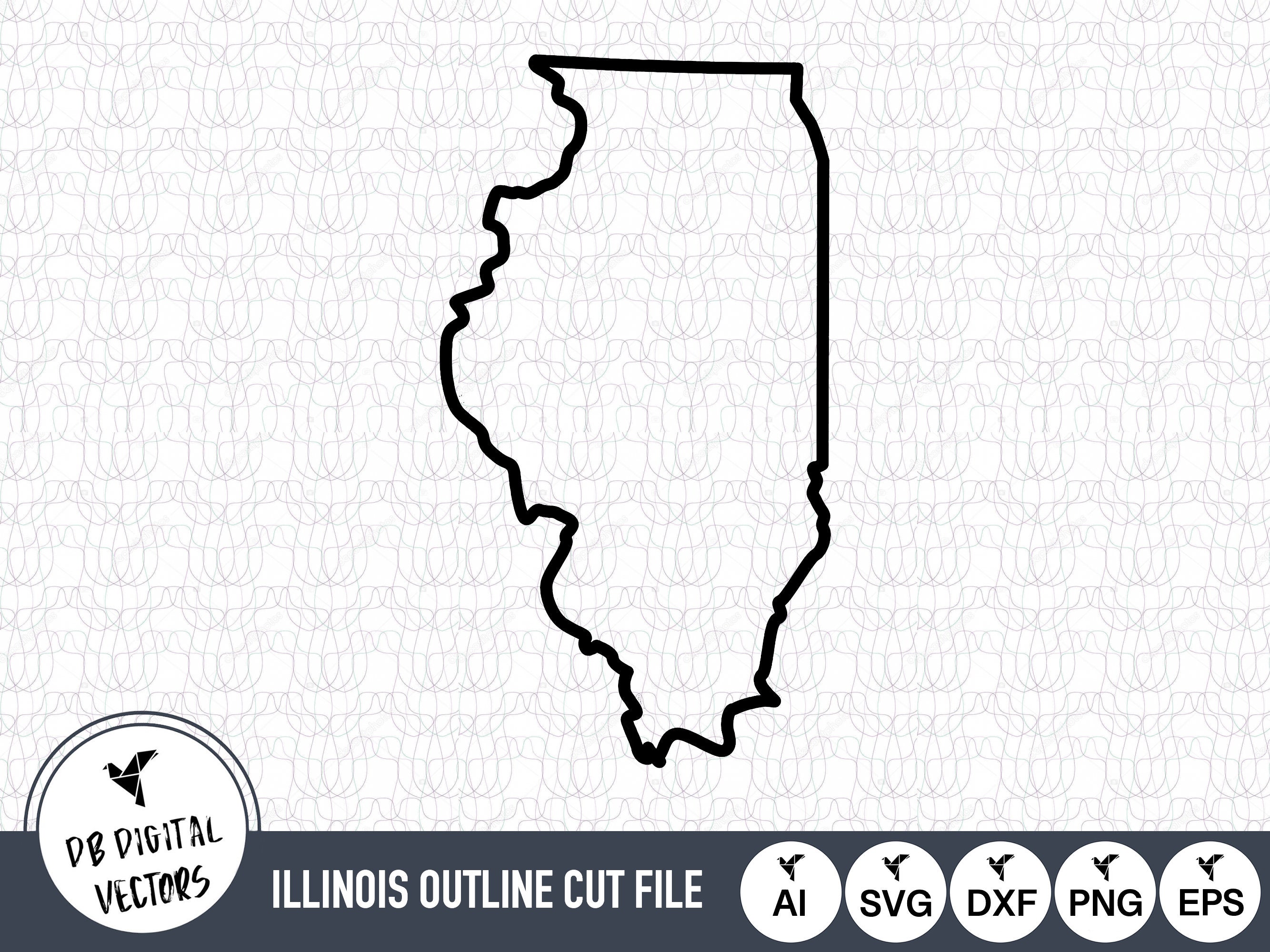 Illinois Outline SVG Files Illinois Cut Files United - Etsy