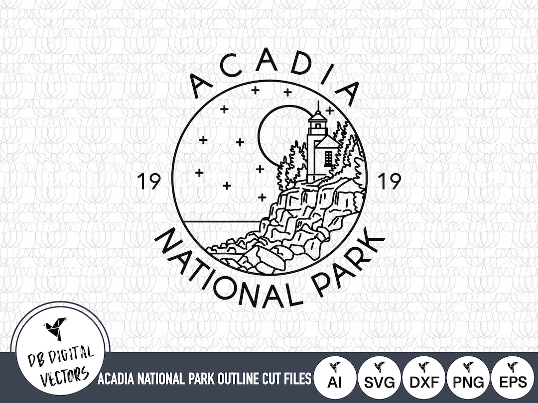 Acadia Nationalpark Umriss SVG-Dateien | Acadia National Park Cut Files ...