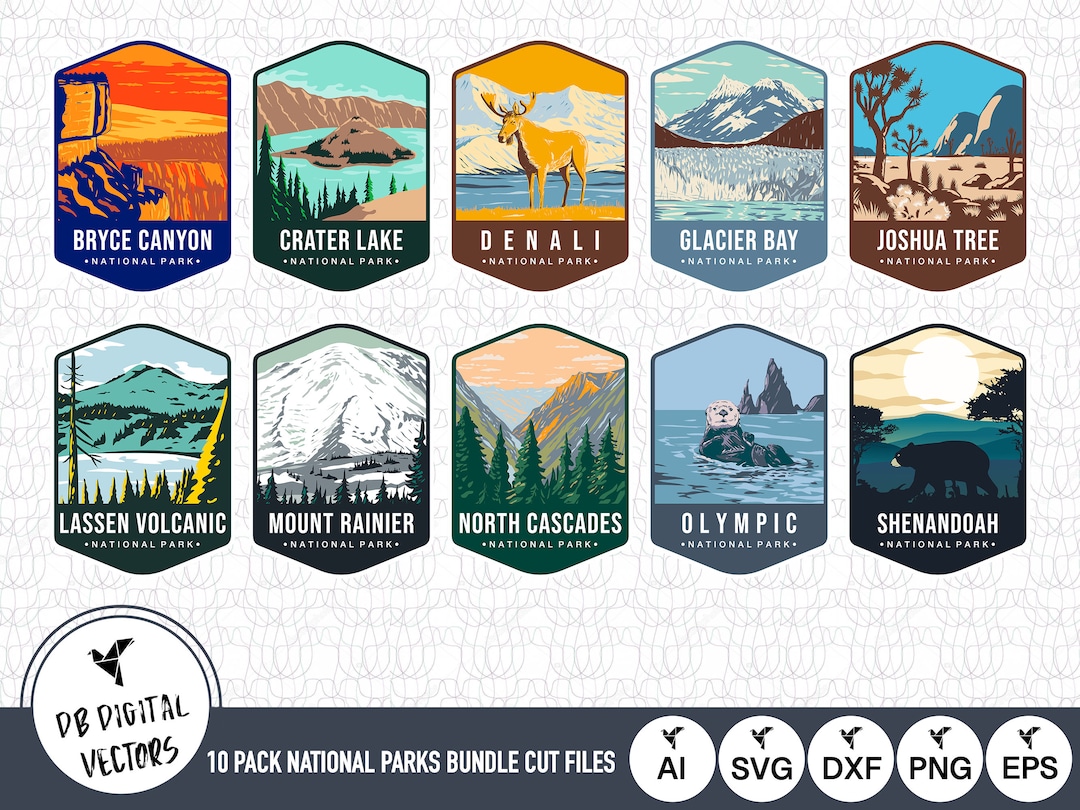 10 Pack National Parks SVG Files | National Parks Cut Files | United ...
