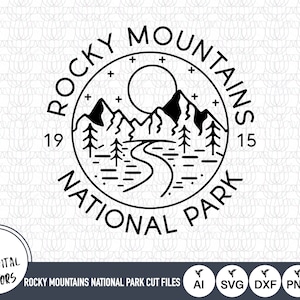 Rocky Mountains National Park Outline SVG Cut Files (digital Download ...