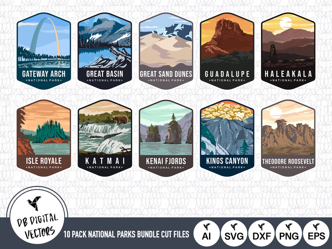 10 Pack National Parks SVG Files | National Parks Cut Files | United ...