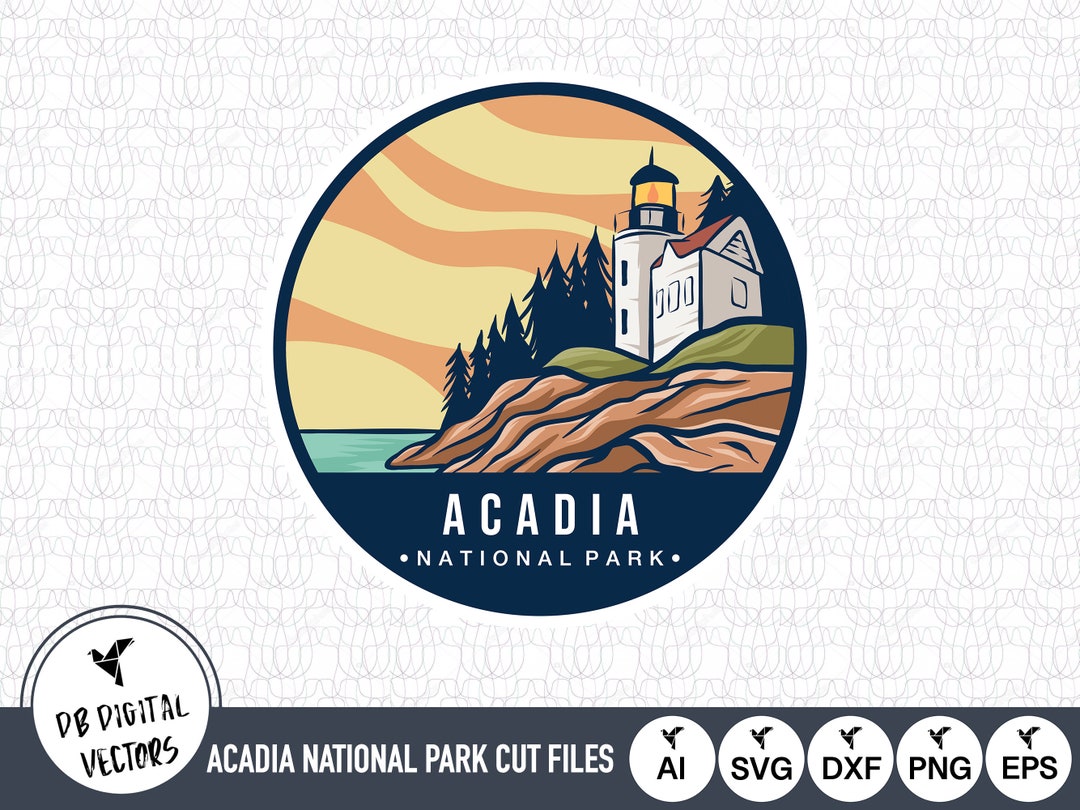 Acadia National Park Outline SVG Files | Acadia National Park Cut Files ...