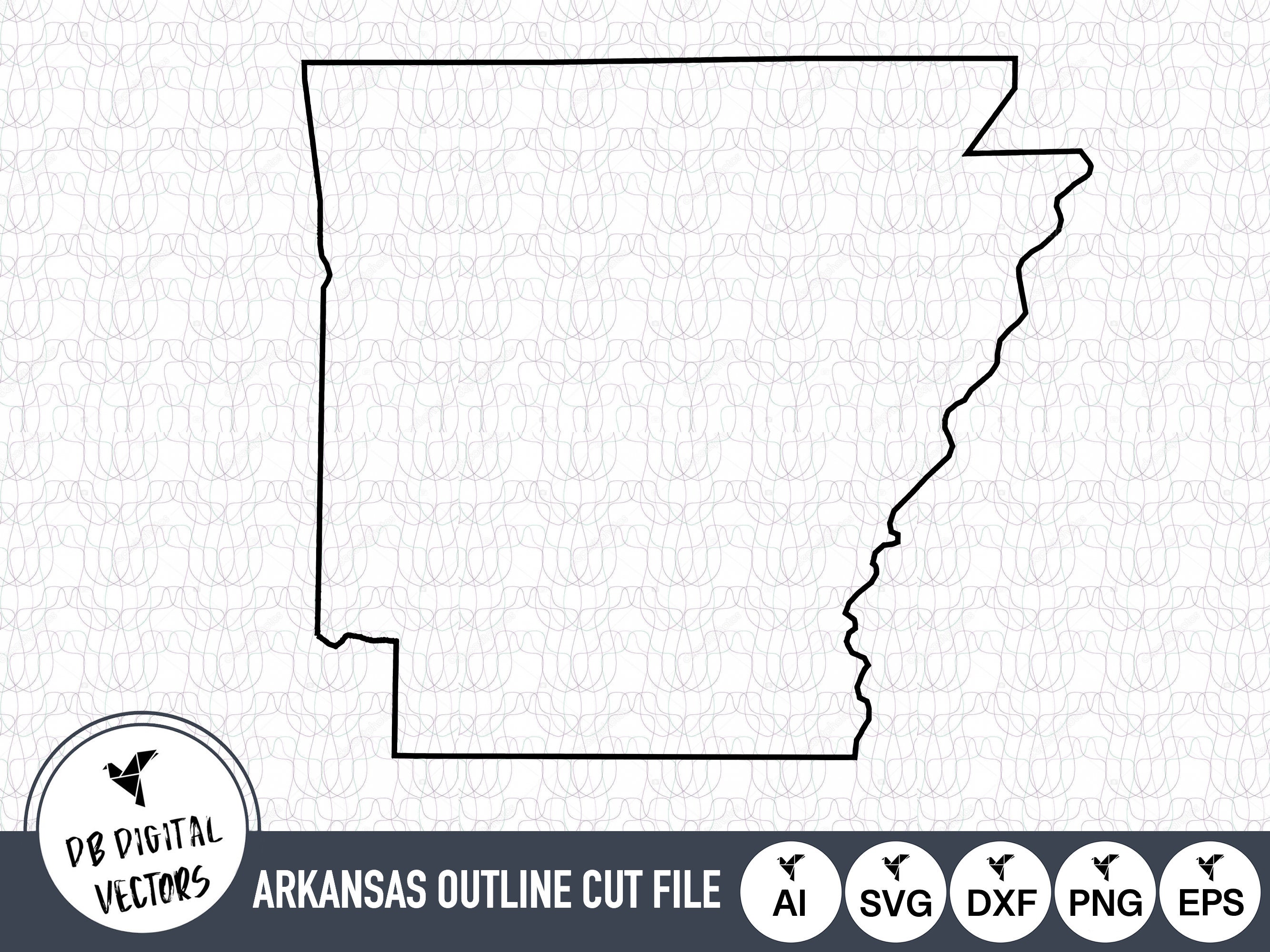 Arkansas Outline SVG Files Arkansas Cut Files United - Etsy