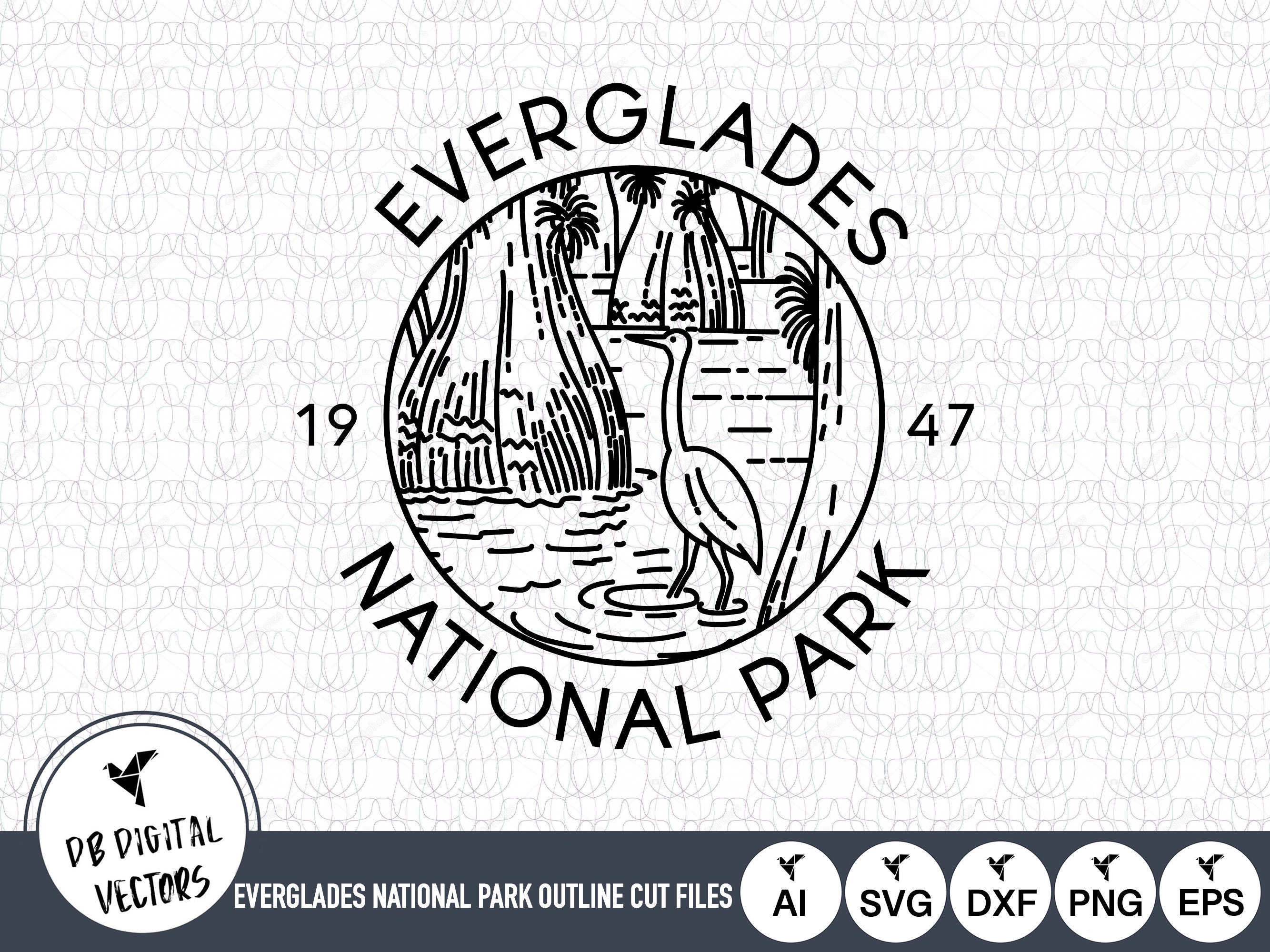 Everglades Nationalpark Umriss SVG-Dateien Everglades - Etsy.de
