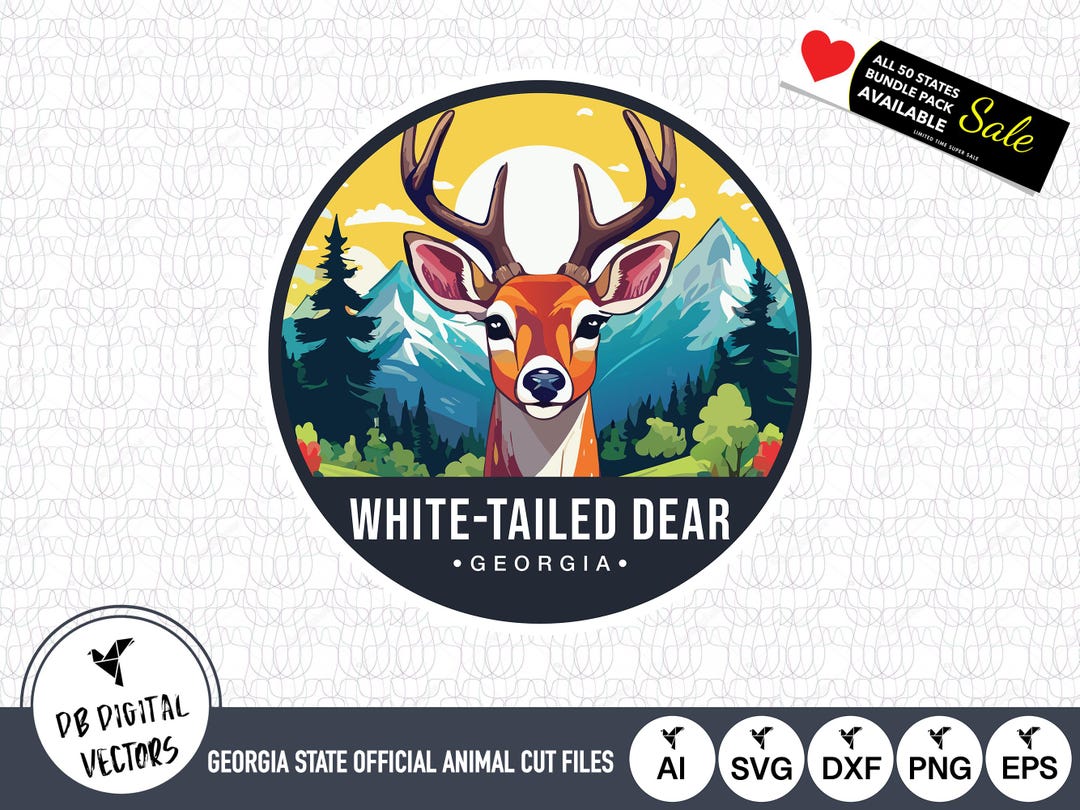 Georgia State Animal SVG: Deer Clip Art (digital Files) - Etsy
