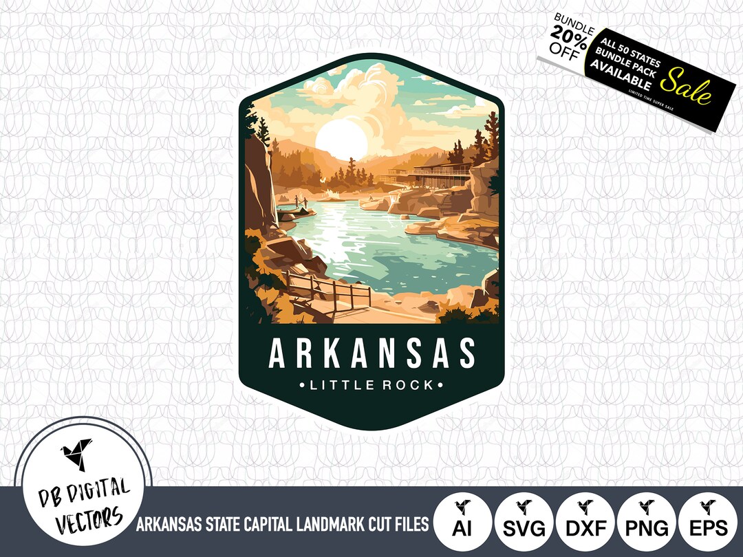 Arkansas State Landmark SVG Files | Arkansas Capital Cut Files | Little ...