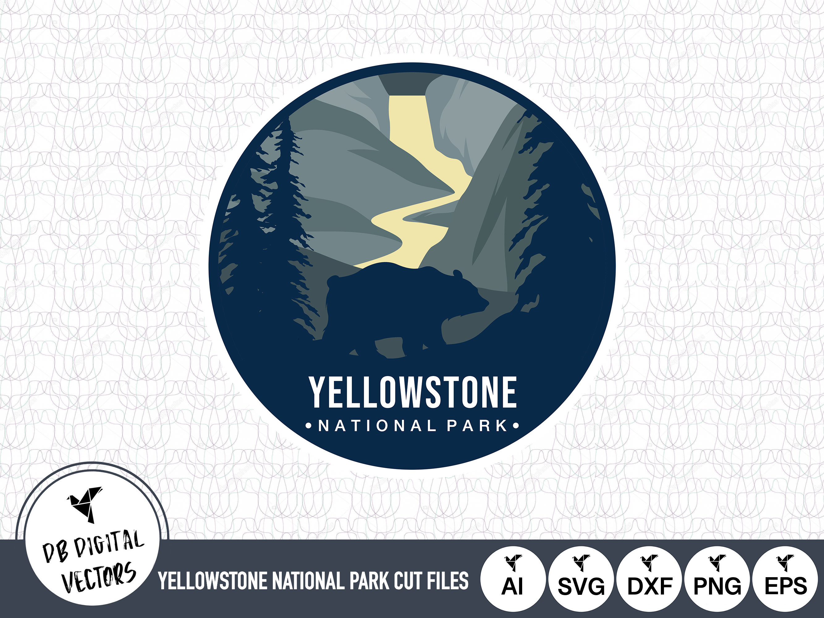 Yellowstone National Park Outline SVG Cut Files (digital Download) - Etsy