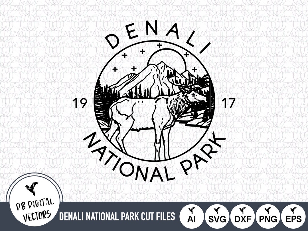 Denali National Park Outline SVG Files | Denali National Park Cut Files ...