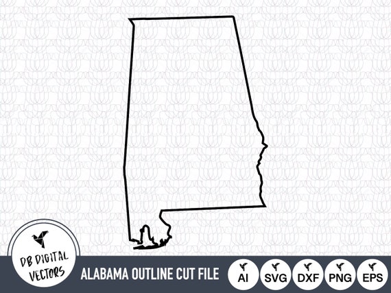 Alabama Outline SVG Files Alabama Cut Files United States - Etsy